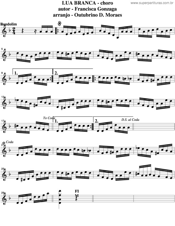 Super Partituras - Lua Branca v.8 (Chiquinha Gonzaga), com cifra