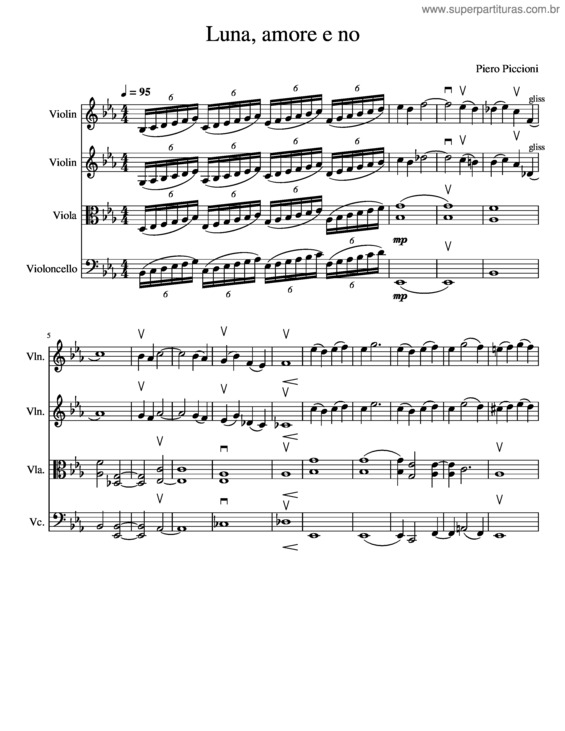 Super Partituras - Luna, Amore E No (Desconhecido)