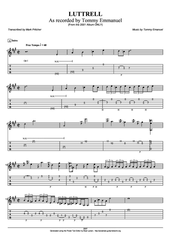 Super Partituras - Luttrell (Tommy Emmanuel)
