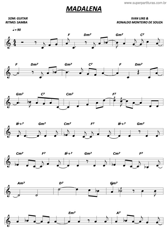 Super Partituras - Madalena 2 (Ivan Lins), com cifra