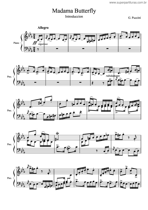 Super Partituras - Madama Butterfly v.3 (Giacomo Puccini)