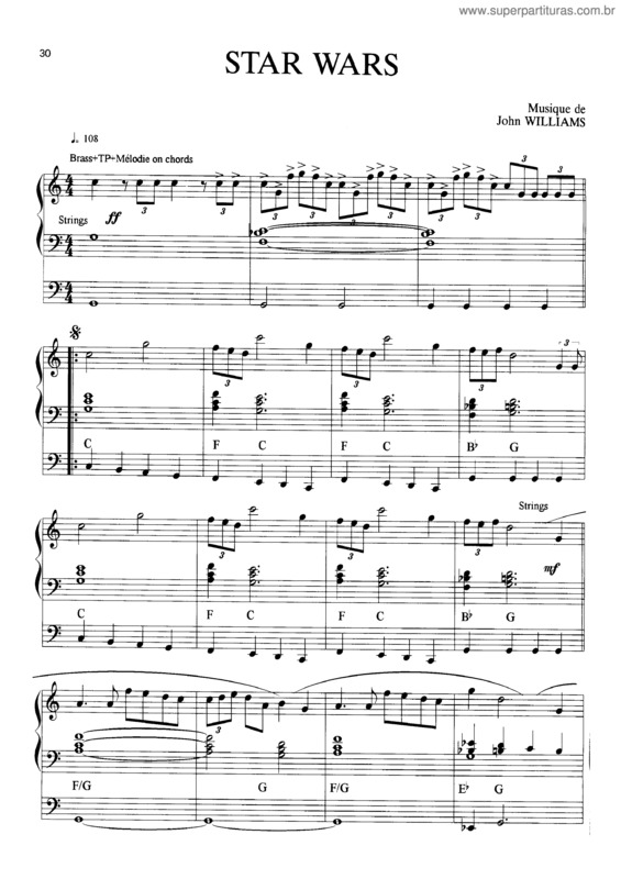 Super Partituras Main Theme V 11 Star Wars Com Cifra