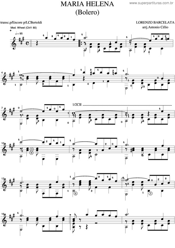 Super Partituras - Maria Helena v.2 (Lorenzo Barcelata), com cifra