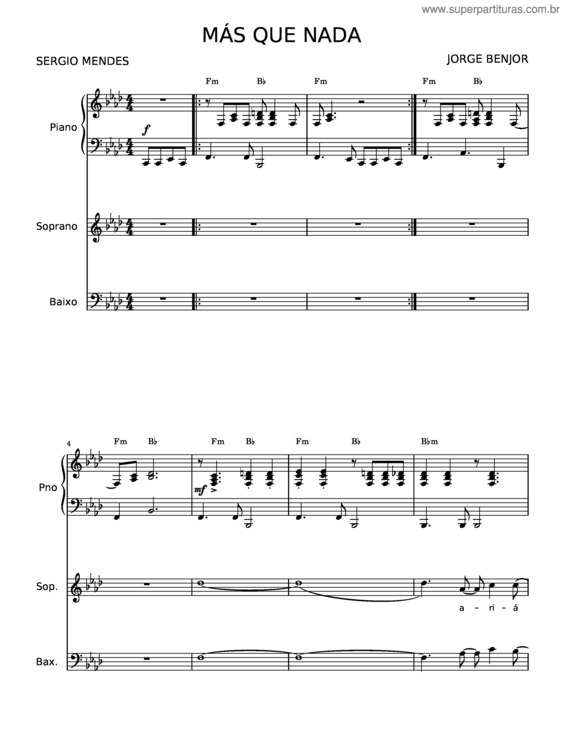 Super Partituras - Mas Que Nada v.29 (Sergio Mendes & Brasil `66)