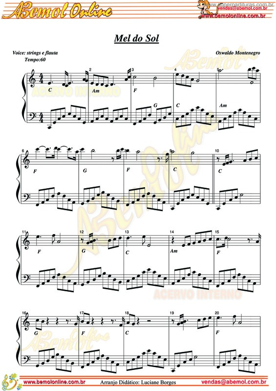 Super Partituras - Mel Do Sol v.2 (Oswaldo Montenegro), com cifra