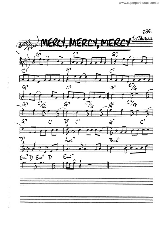 Super Partituras - Mercy, Mercy, Mercy v.4 (Joe Zawinul), com cifra