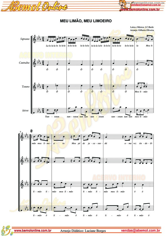 Super Partituras - Meu Limão, Meu Limoeiro v.2 (J. C. Burle)