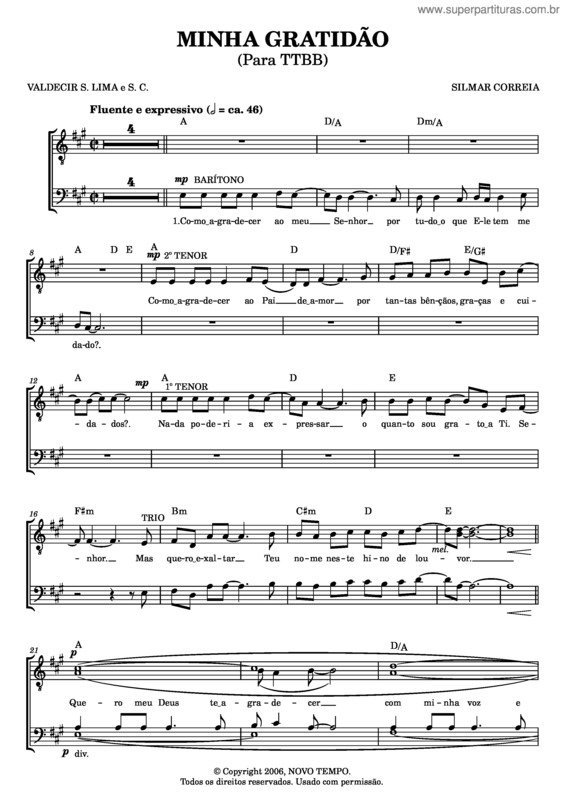 Super Partituras - Minha Gratidão (Silmar Correa)