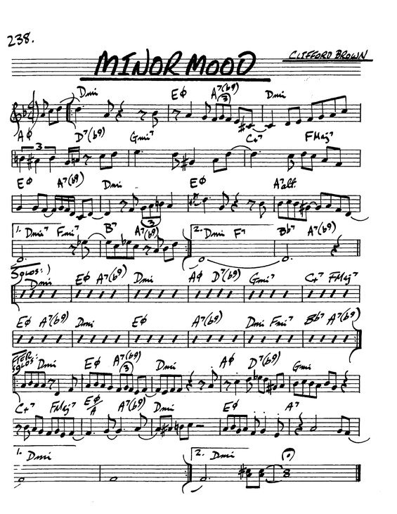 Super Partituras - Minor Mood (The Real Book Of Jazz)
