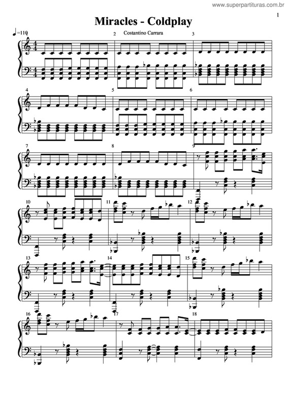 Super Partituras - Miracles (Coldplay)