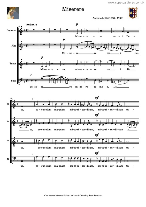 Super Partituras - Miserere – Antonio Lotti (Antonio Lotti)