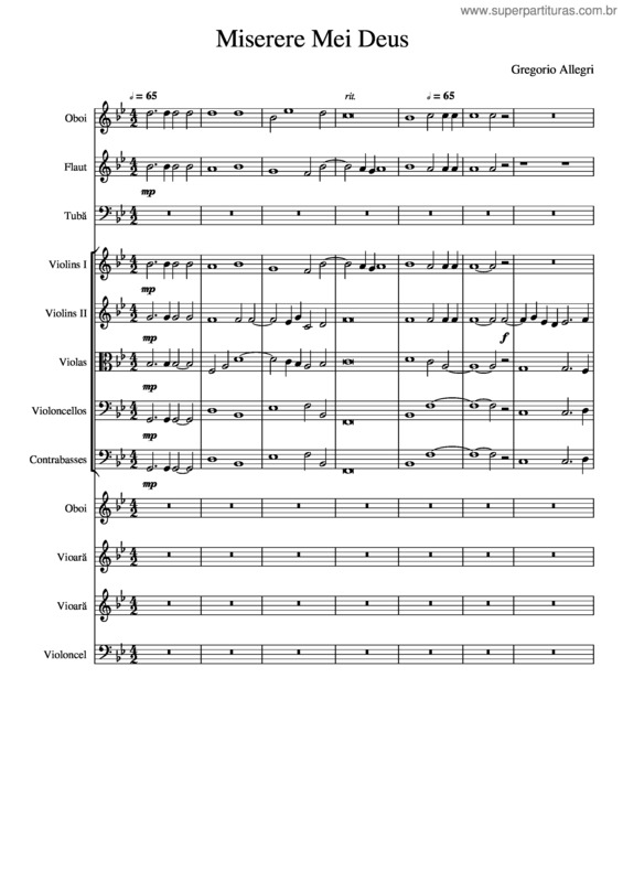 Super Partituras - Miserere Mei Deus v.16 (Gregorio Allegri)