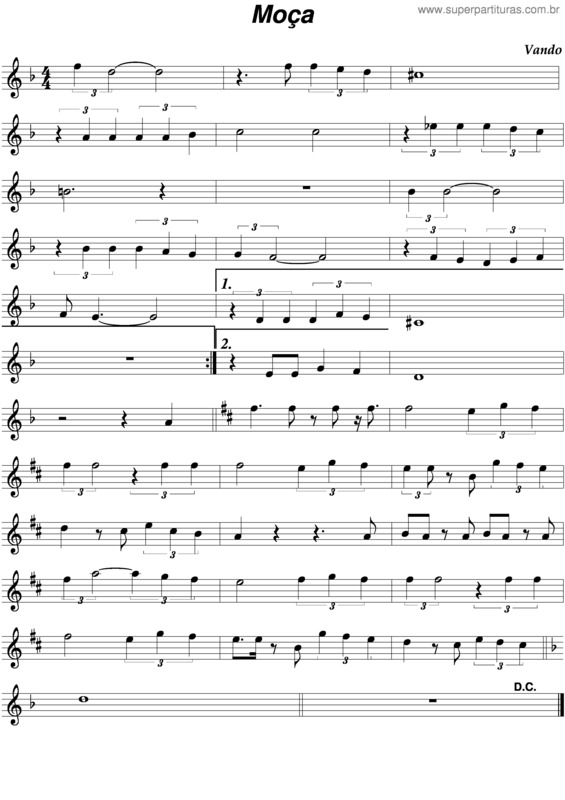 Super Partituras - Moça v.4 (Wando), com cifra