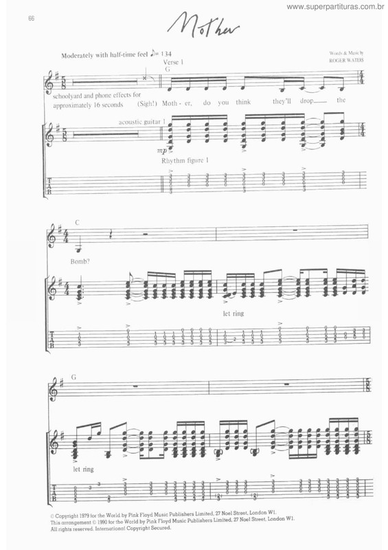 Super Partituras - Mother v.3 (Pink Floyd), com cifra
