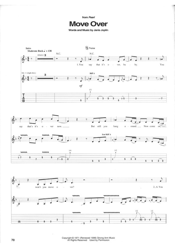 Super Partituras - Move Over (Janis Joplin), com cifra