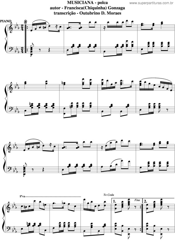 Super Partituras - Musiciana (Chiquinha Gonzaga), com cifra