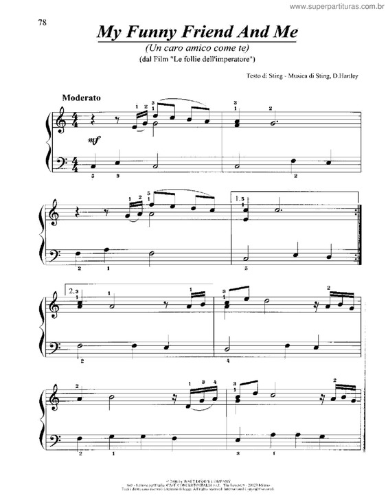 Super Partituras - My Funny Friend And Me (Disney)