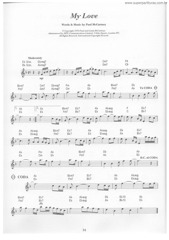 Super Partituras - My Love v.6 (Paul McCartney), com cifra