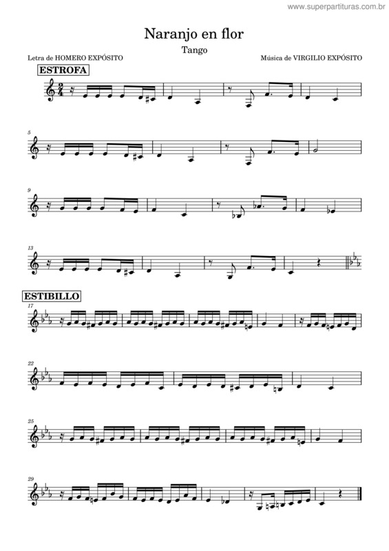 Super Partituras - Naranjo En Flor – Virgilio Expósito Naranjo En Flor (Virgilio Exposito)
