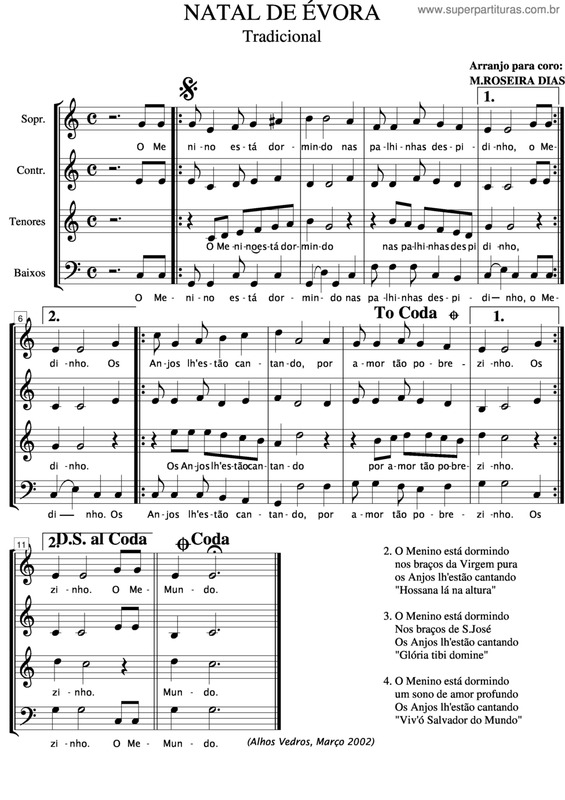 Super Partituras - Natal De Évora (M. Roseira Dias)