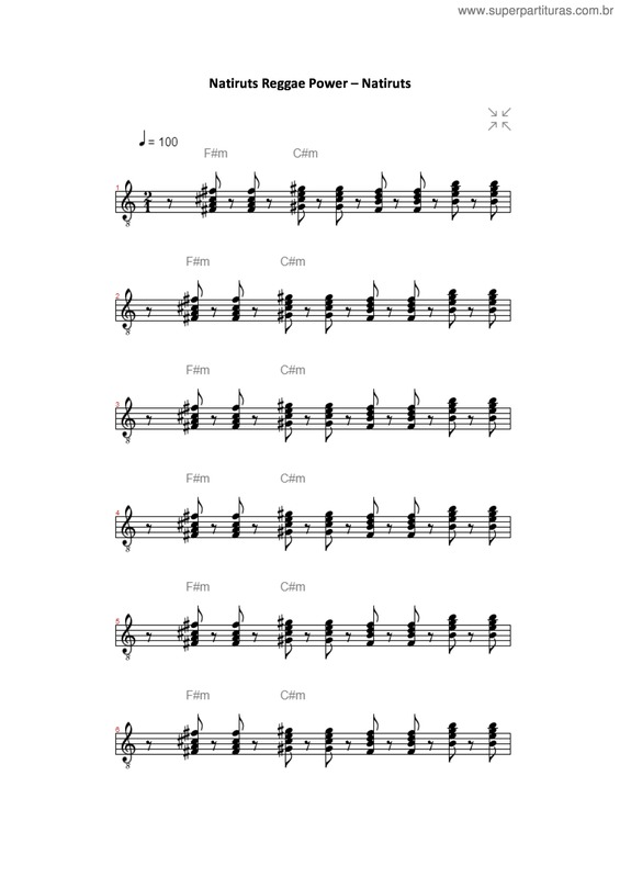 Super Partituras - Natiruts Reggae Power (Natiruts), com cifra