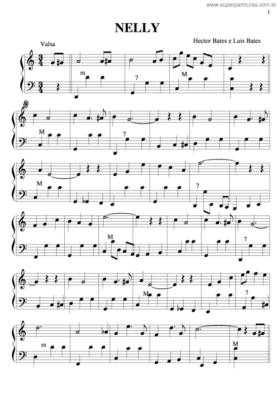 Super Partituras - Nelly (Hector Bates, Luis Bates), com cifra