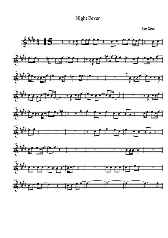 Super Partituras - Night Fever v.2 (Bee Gees)