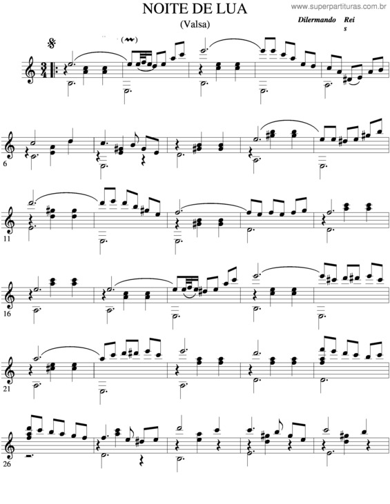 Super Partituras - Noite De Lua v.3 (Dilermando Reis), com cifra
