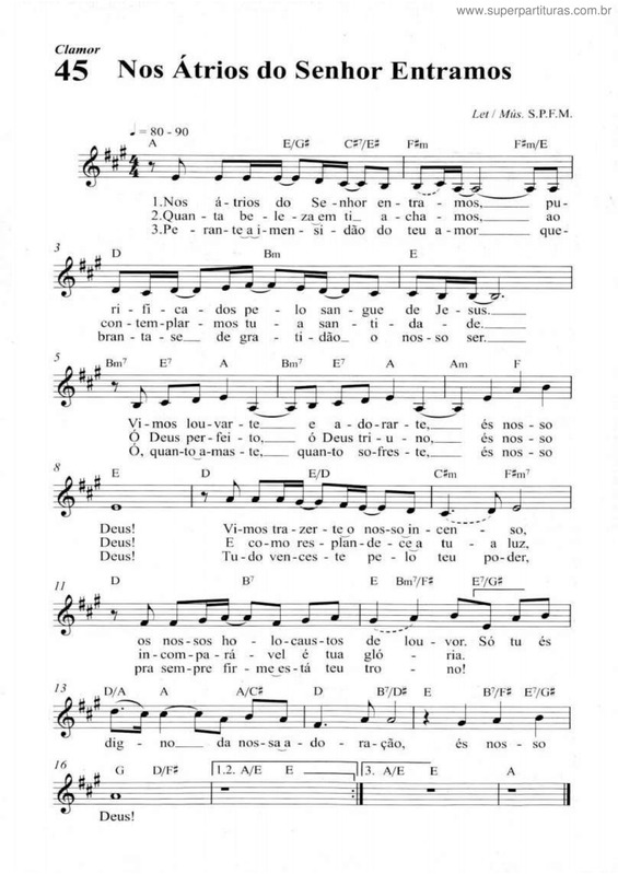 Super Partituras - Nos Átrios Do Senhor Entramos (Hinário Maranata ...