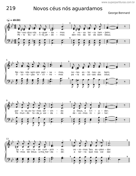 Super Partituras - Novos Céus Nós Aguardamos (George Bennard)