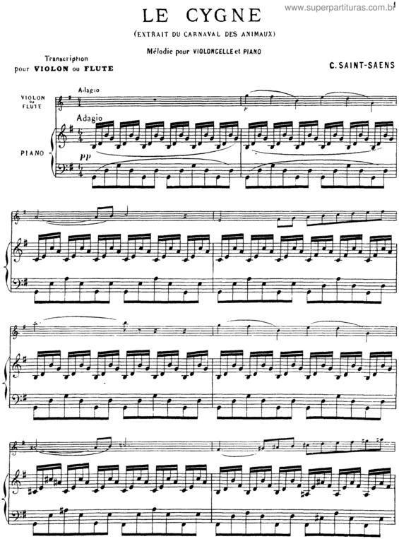 Super Partituras - O Carnaval dos Animais (Charles-Camille Saint-Saëns)