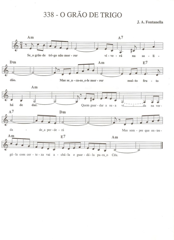 Super Partituras - O Grão de Trigo (Músicas Cristãs), com cifra