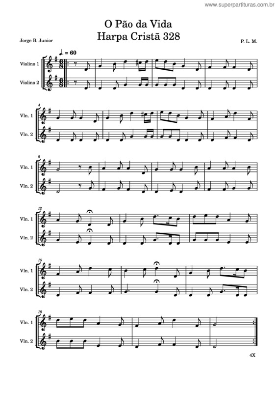 Super Partituras - O Pão Da Vida Harpa Cristã 328 (Desconhecido)