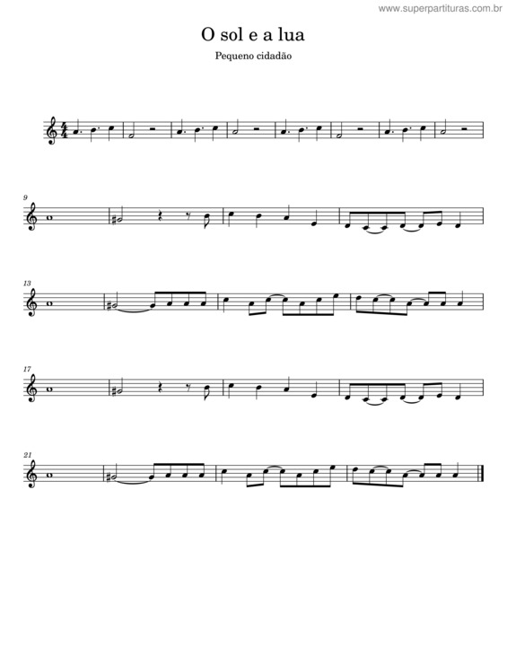 Super Partituras - O Sol E A Lua (Desconhecido)