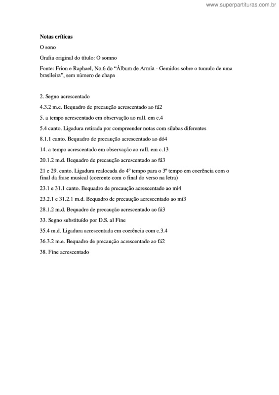 Super Partituras - O sono v.2 (Henrique Alves de Mesquita), com cifra
