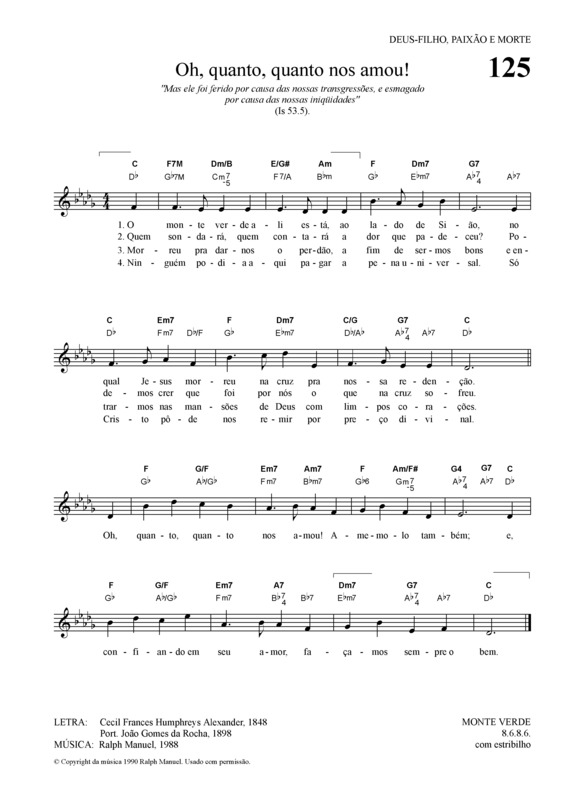 Super Partituras - Oh Quanto Quanto Nos Amou (Hinário do Culto Cristão ... Super Partituras - Oh Quanto Quanto Nos Amou (Hinário do Culto Cristão ...