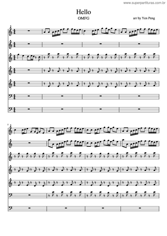 Super Partituras - Omfg-Hello v.3 (Omfg)
