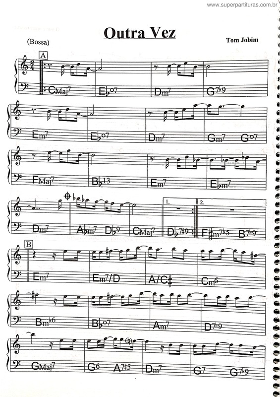 Super Partituras Outra Vez V 7 Tom Jobim Com Cifra
