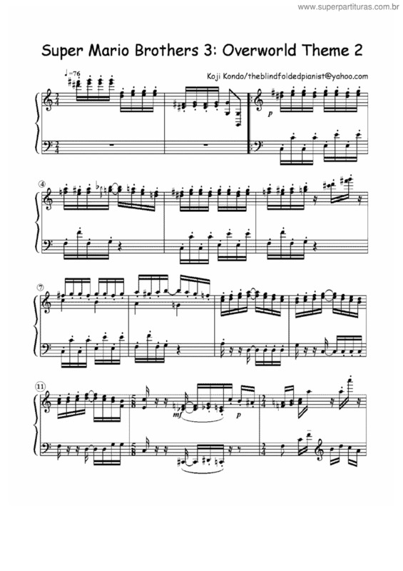 Super Partituras - Overworld Theme 2 (Super Mario 3), com cifra