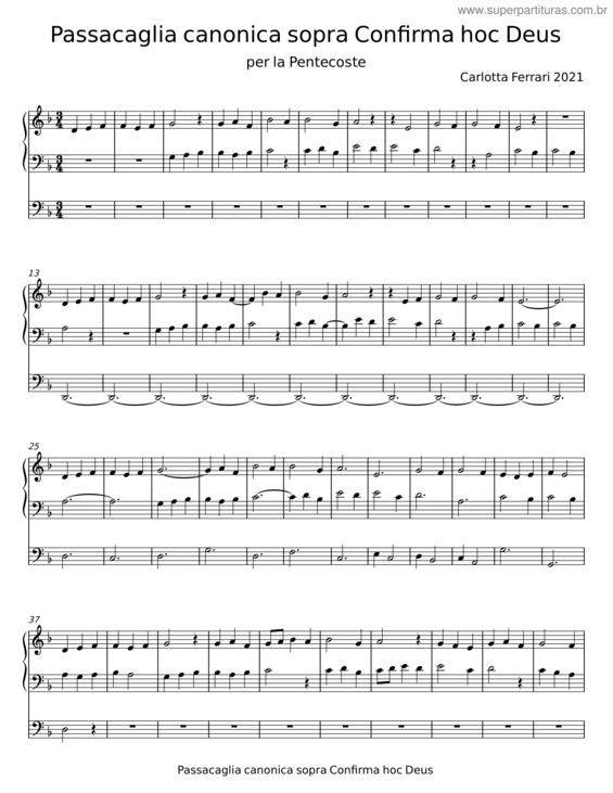 Super Partituras - Passacaglia Canonica Sopra Confirma Hoc Deus ...