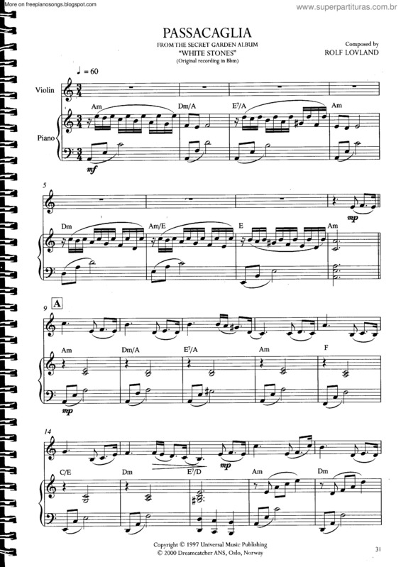Super Partituras - Passacaglia.PDF (Secret Garden)