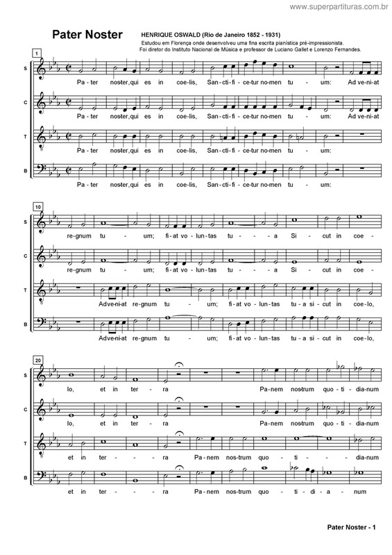 Super Partituras - Pater Noster (Henrique Oswald)