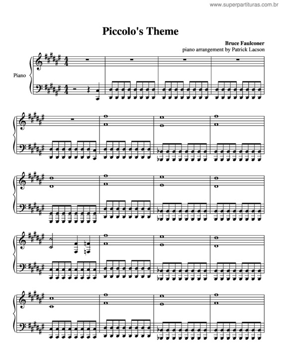 Super Partituras - Piccolo`s Theme (Dragon Ball Z), com cifra