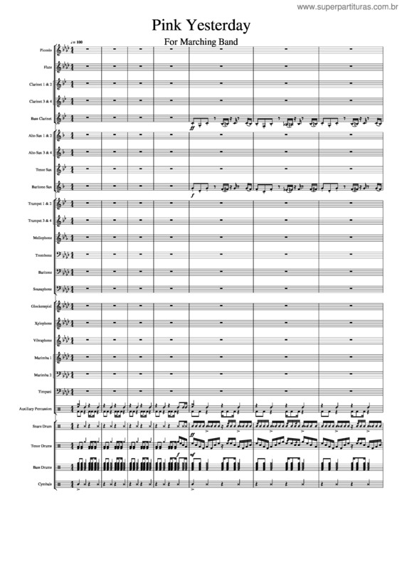 Super Partituras - Pink Yesterday (Too Many Zooz)