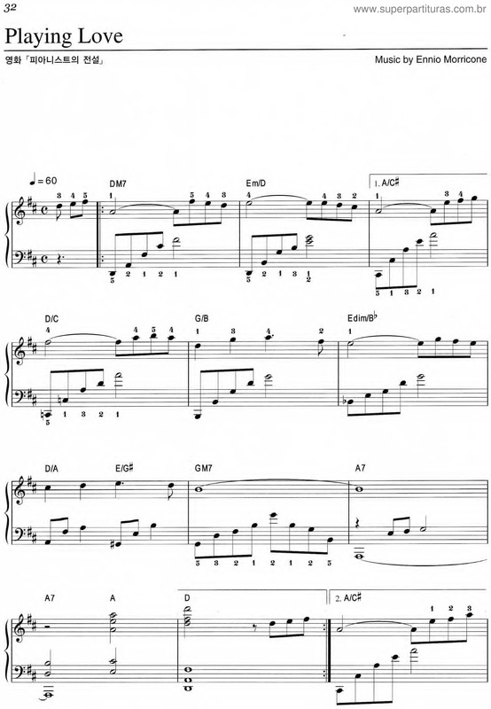 Super Partituras - Playing Love (Ennio Morricone), com cifra