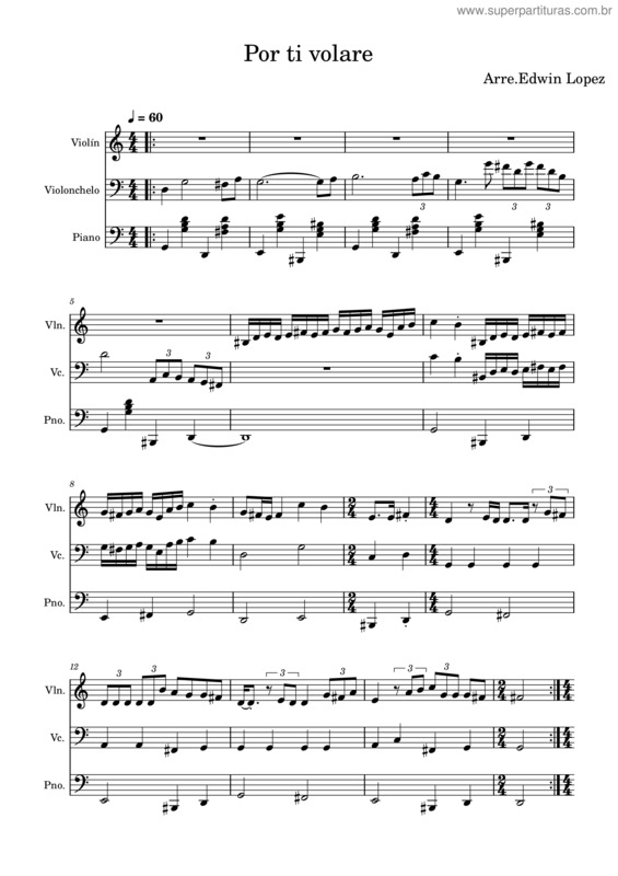 Super Partituras - Por Ti Volare v.2 (Andrea Bocelli)
