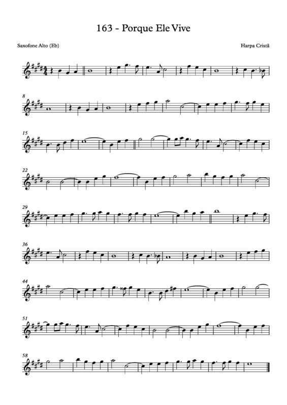 Super Partituras - Porque Ele Vive (163) v.5 (Harpa Cristã)