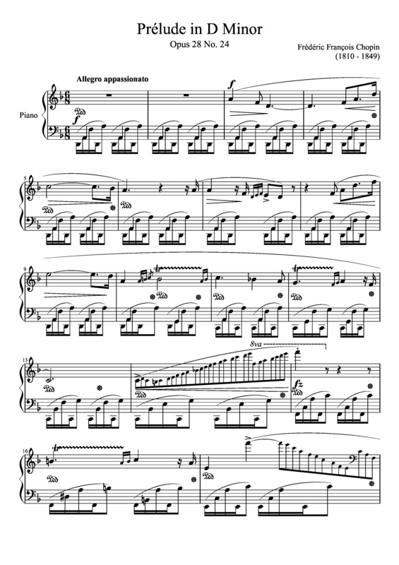 Super Partituras - Prelude Opus 28 No. 24 in D minor (Frédéric Chopin ... Super Partituras - Prelude Opus 28 No. 24 in D minor (Frédéric Chopin ...