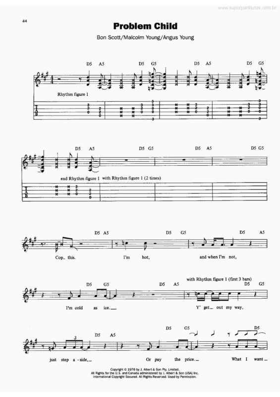 Super Partituras - Problem Child (AC/DC, Angus Young, Malcolm Young ...