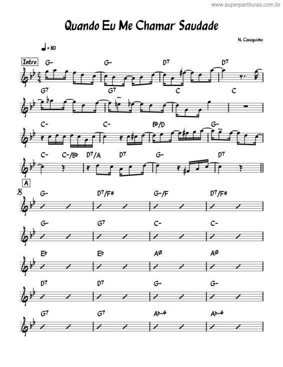 Super Partituras - Quando Eu Me Chamar (Nelson Cavaquinho)